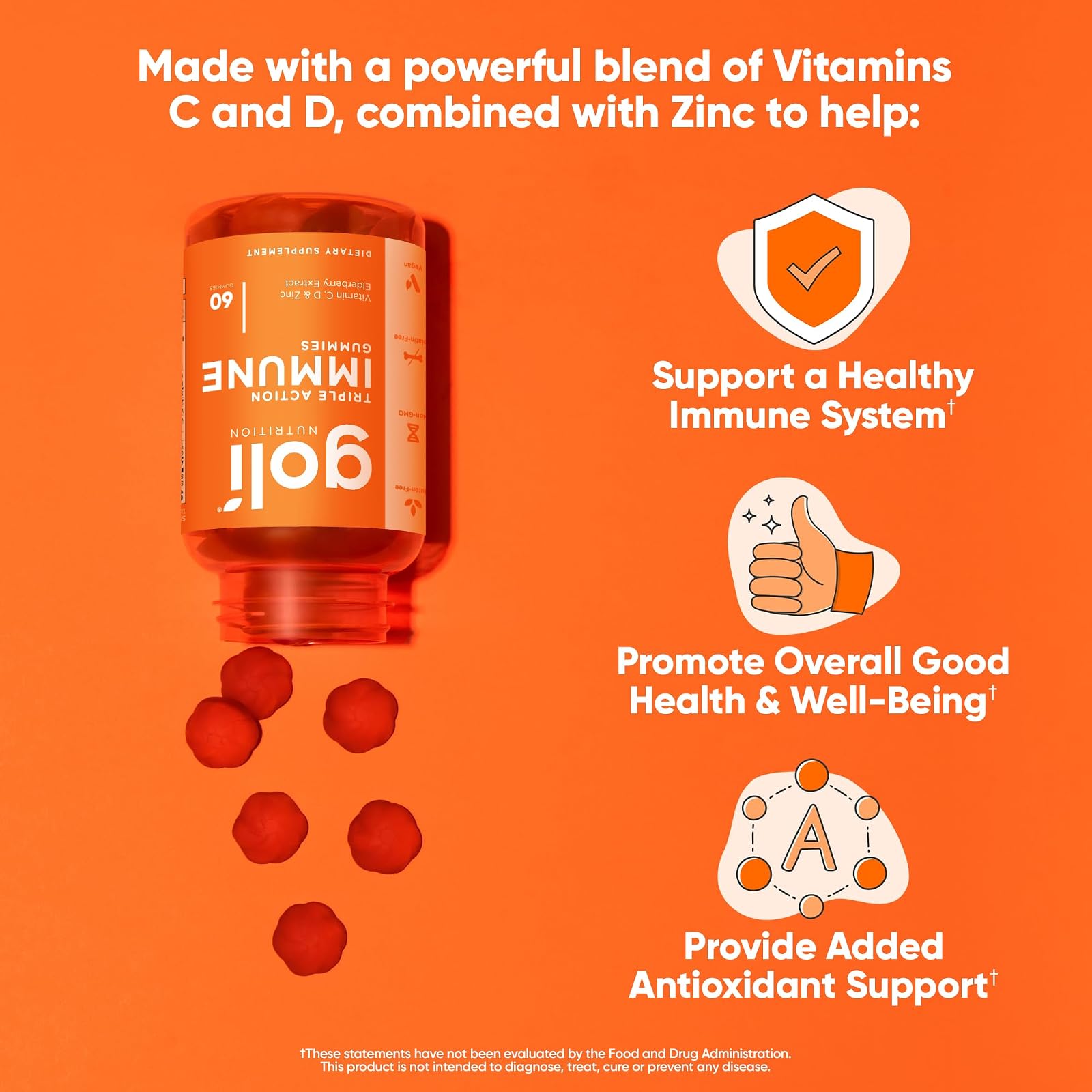 Vitamins with zinc for immunity