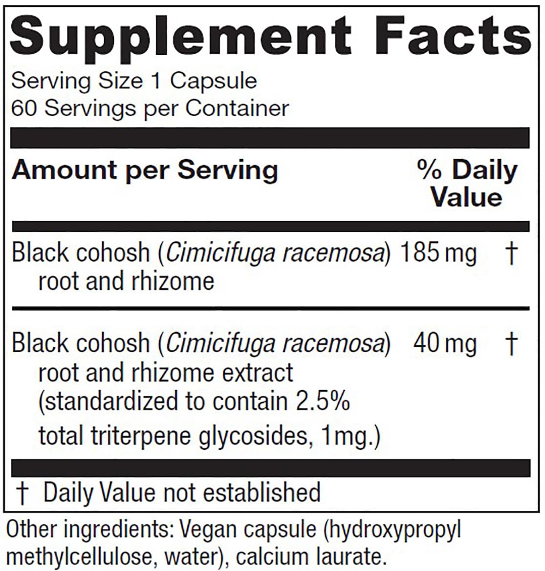 Vitanica black cohosh capsules for hormonal balance