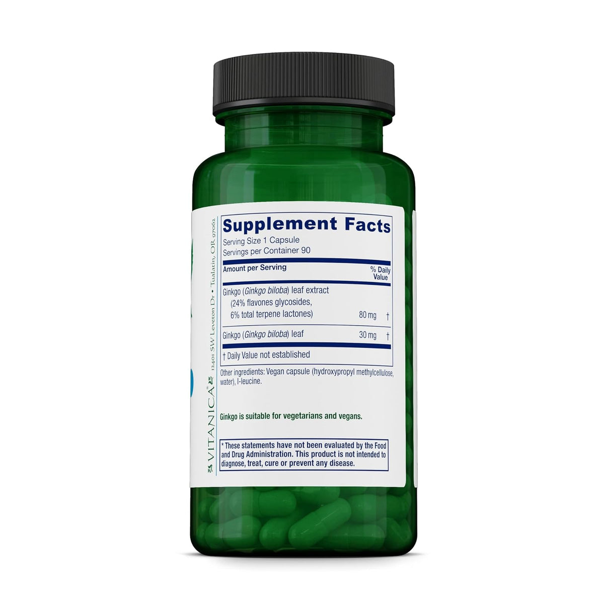 Vitanica ginkgo biloba capsules for memory