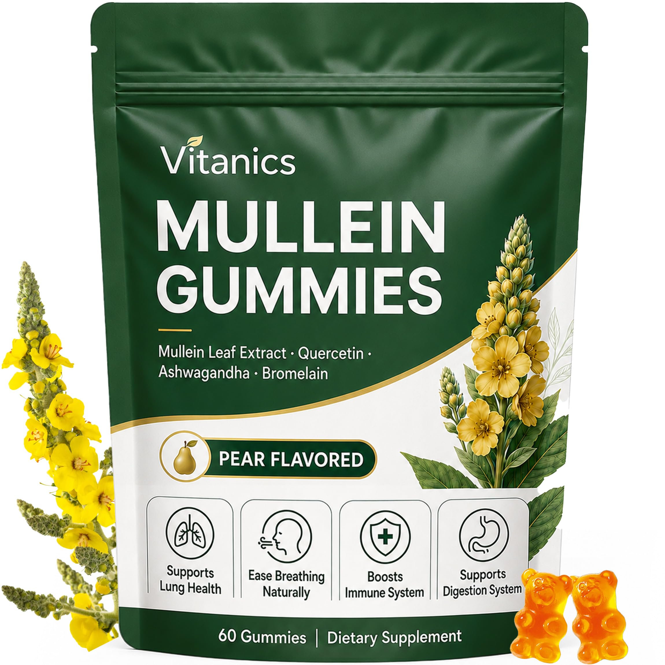 Vitanics mullein gummies for respiratory health