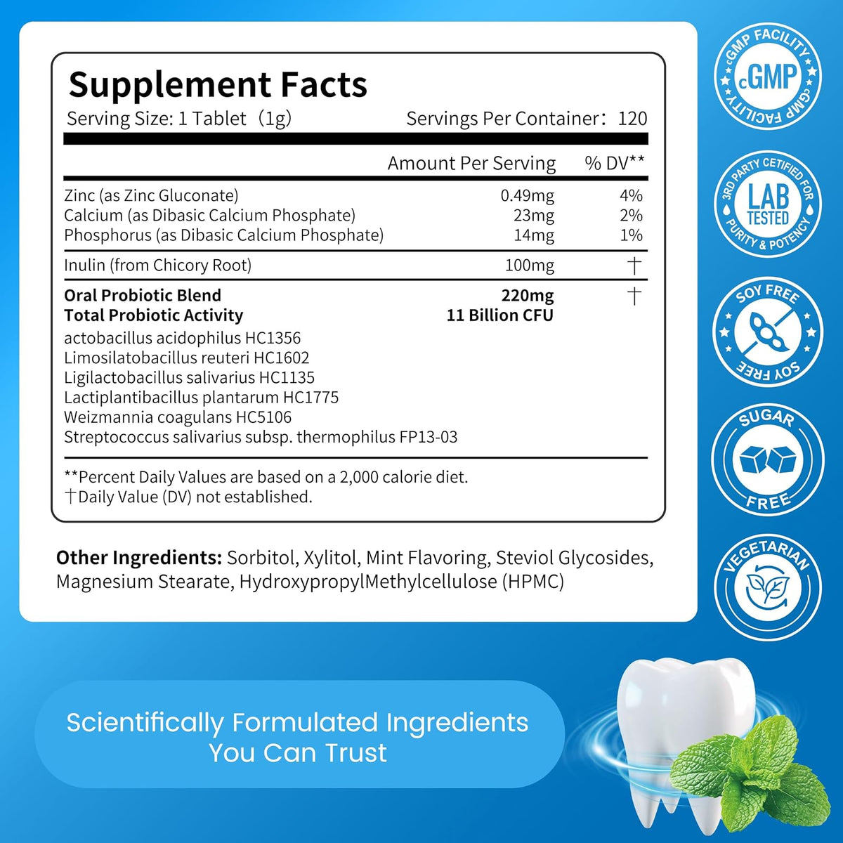 Vitarevive prebiotic gum restore tablets