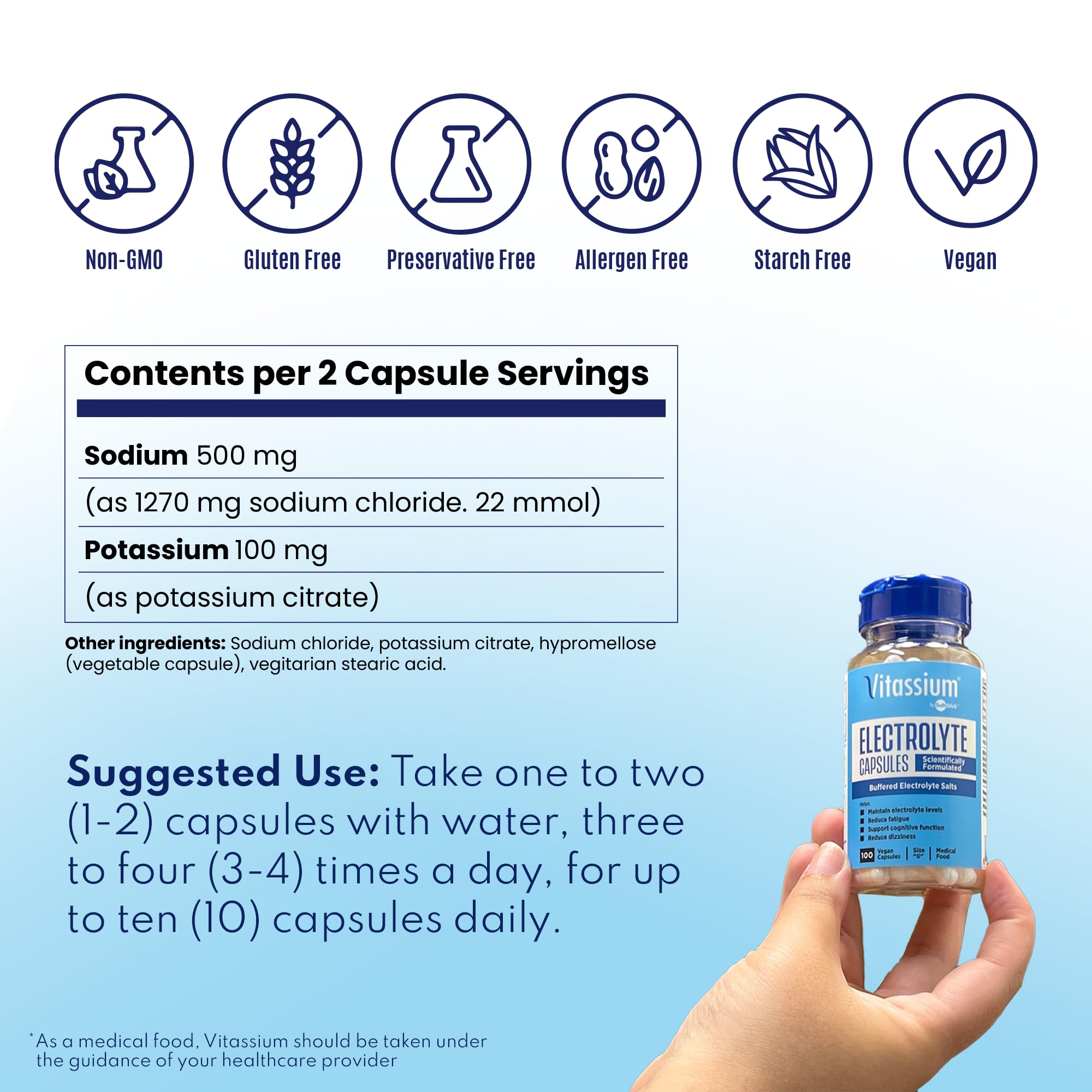 Vitassium sodium capsules for wellness