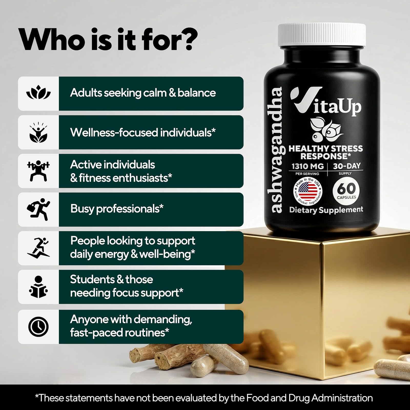 VitaUp ashwagandha for mood enhancement