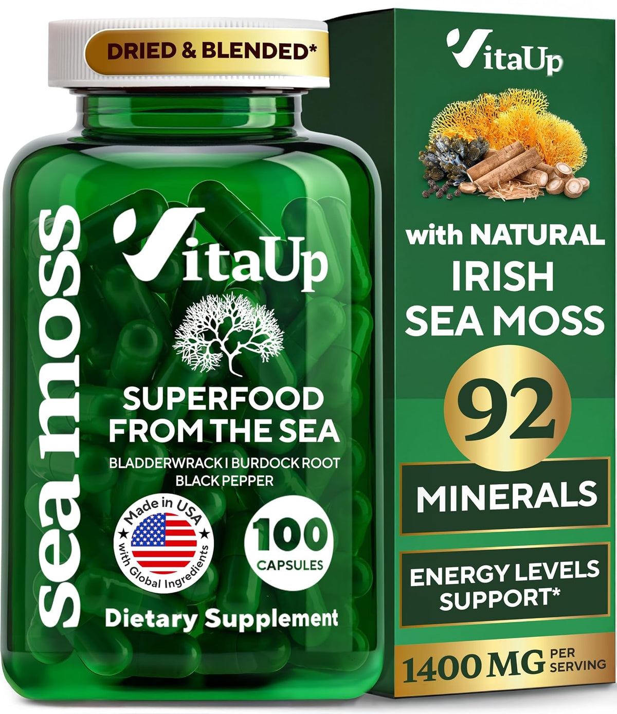 VitaUp sea moss capsules for wellness