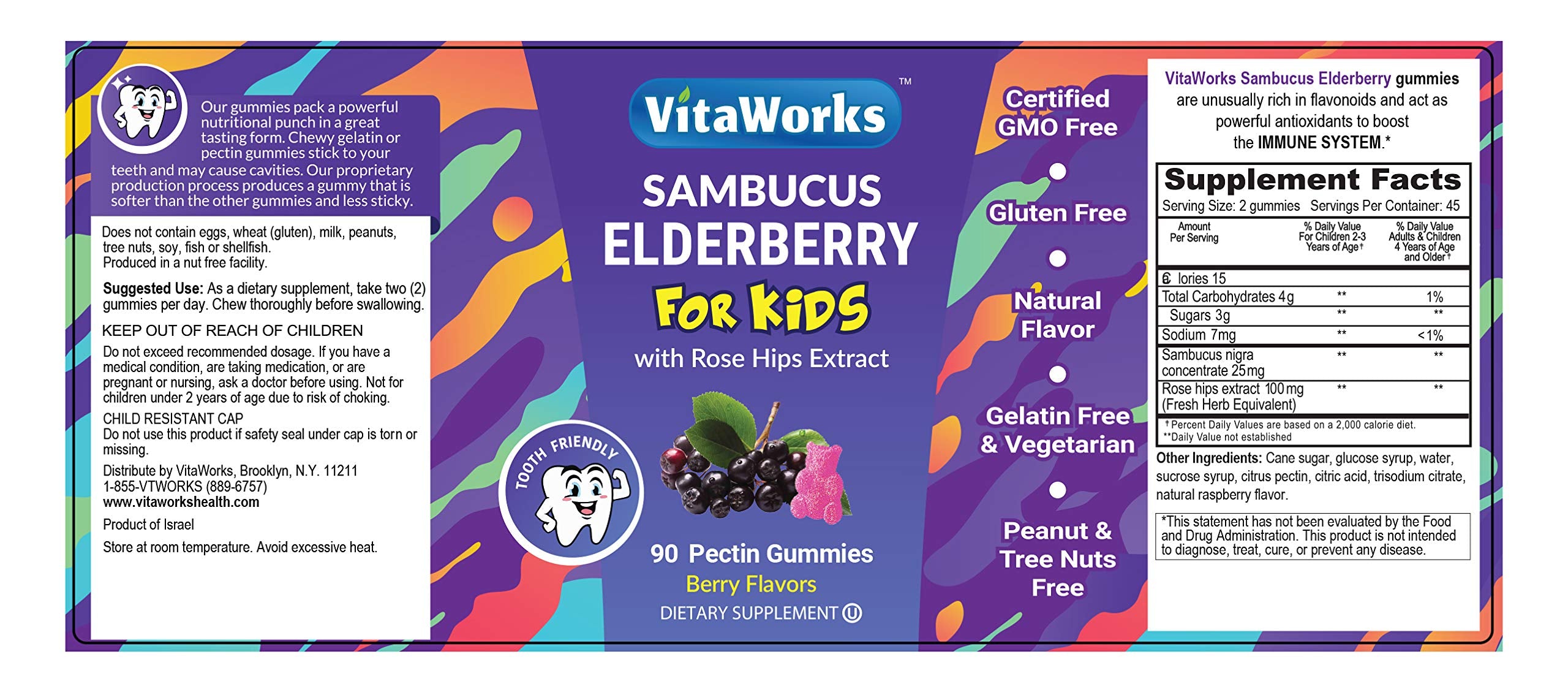 VitaWorks elderberry gummies 90 count