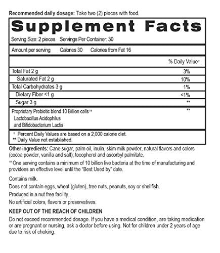 VitaWorks probiotic chocolate chews
