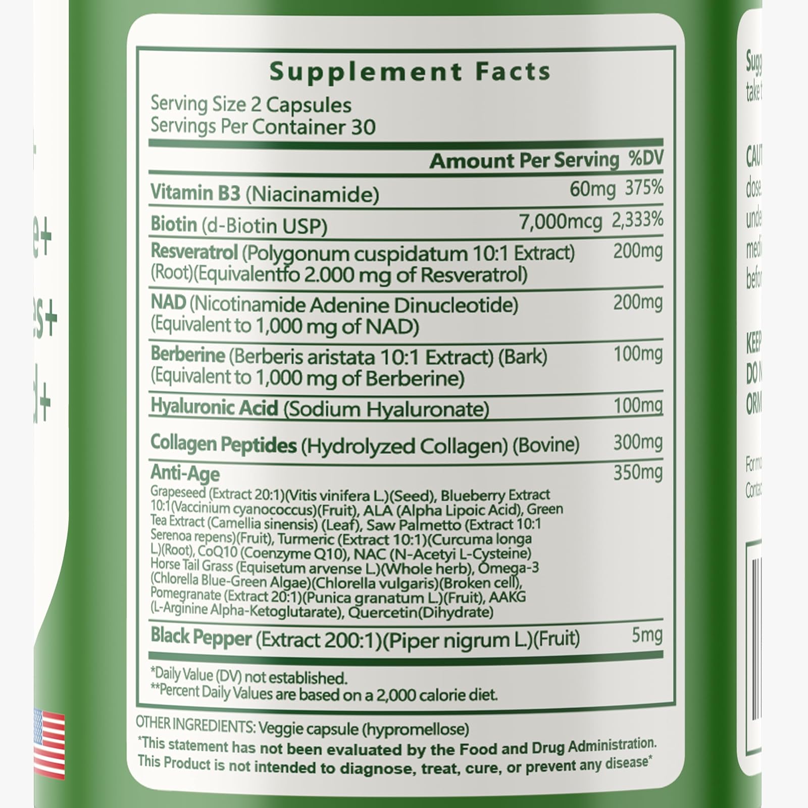 vitaxmin NAD Resveratrol benefits