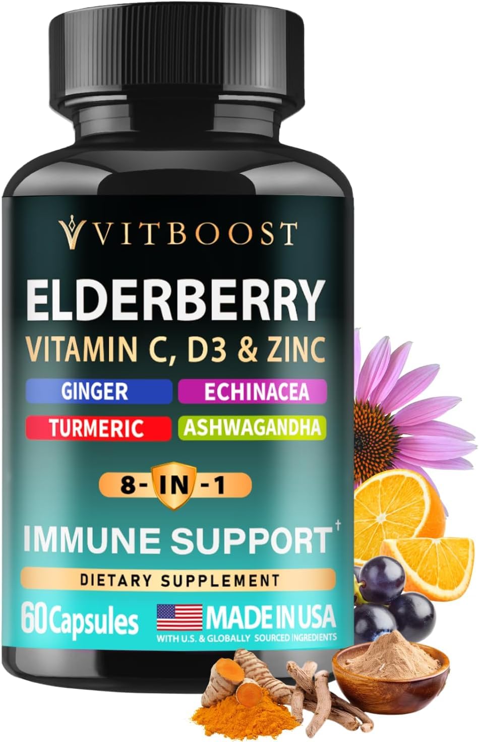 VITBOOST elderberry immune support capsules