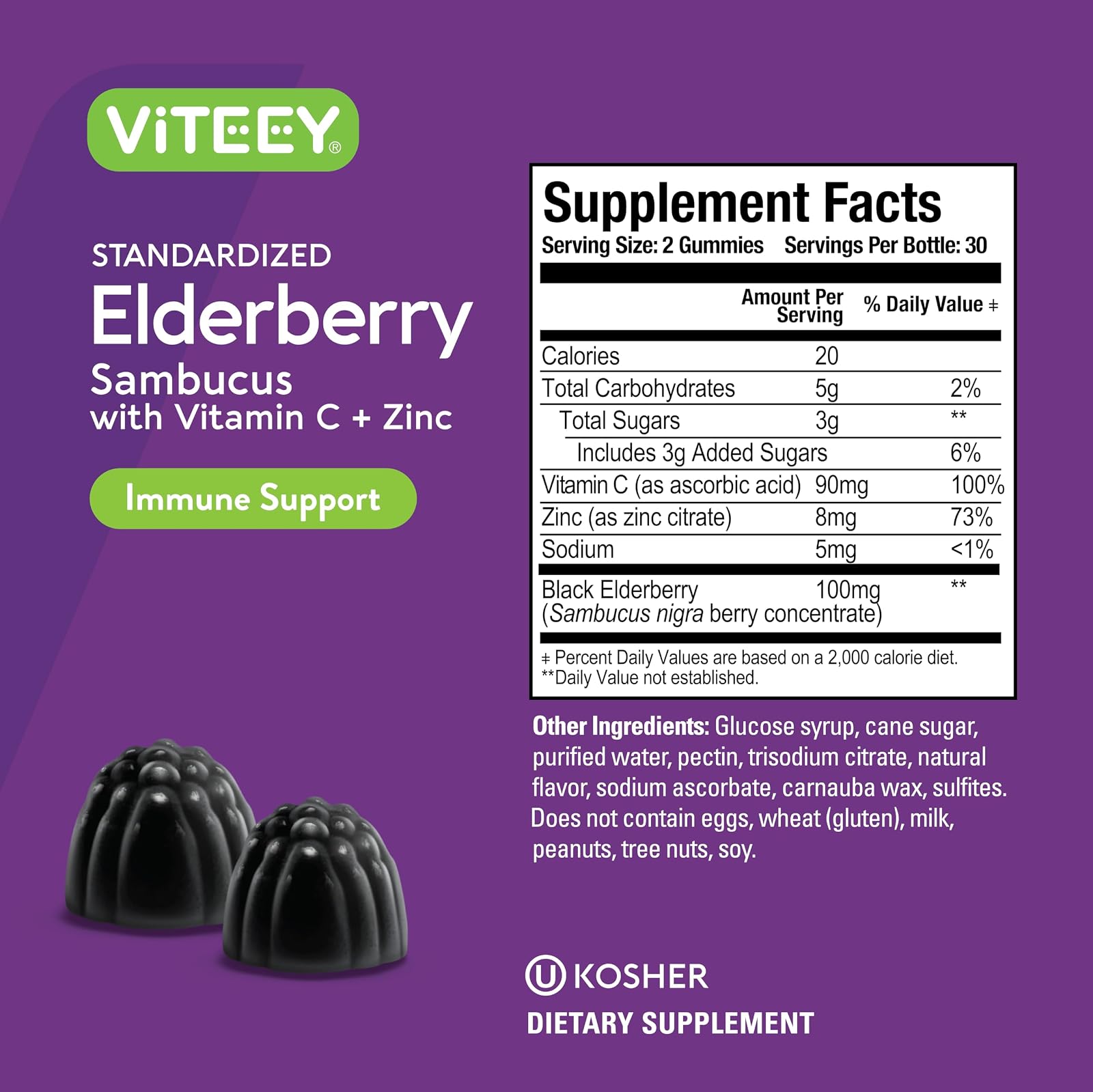Viteey elderberry syrup alternative gummies