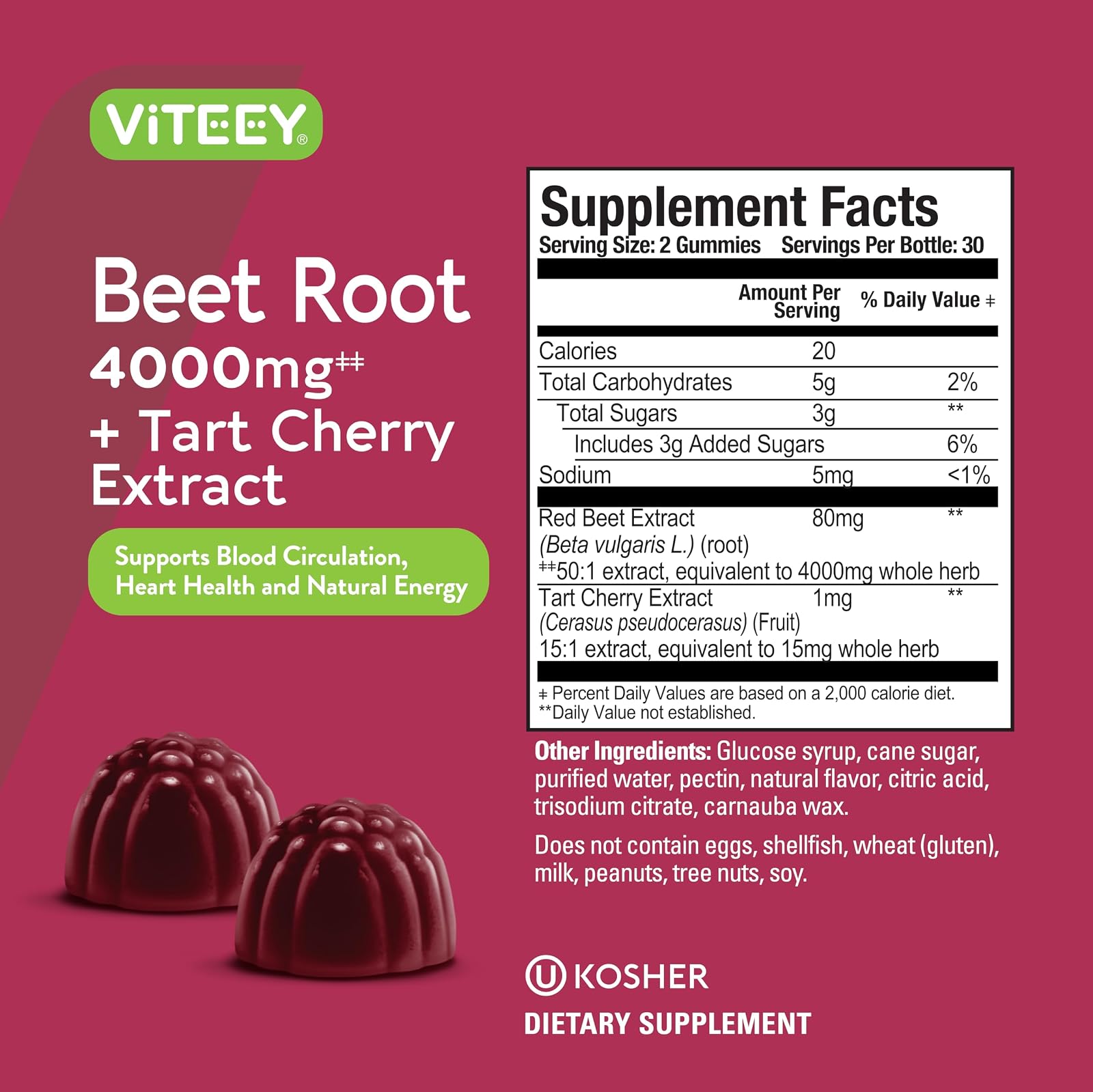 Viteey superfood gummies with beet root