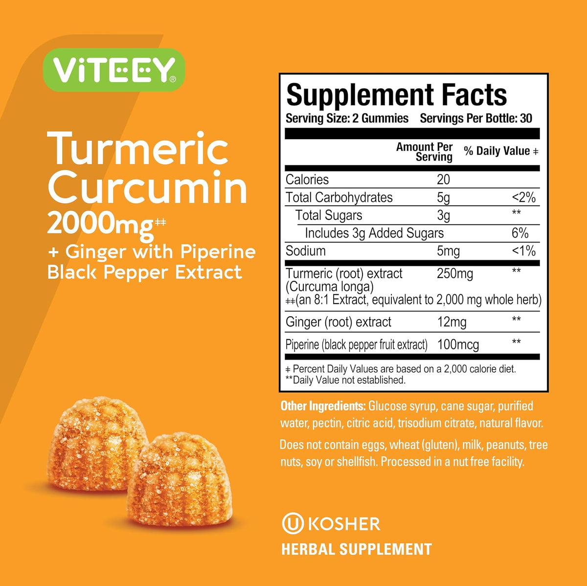 Viteey turmeric gummies with 500 mg