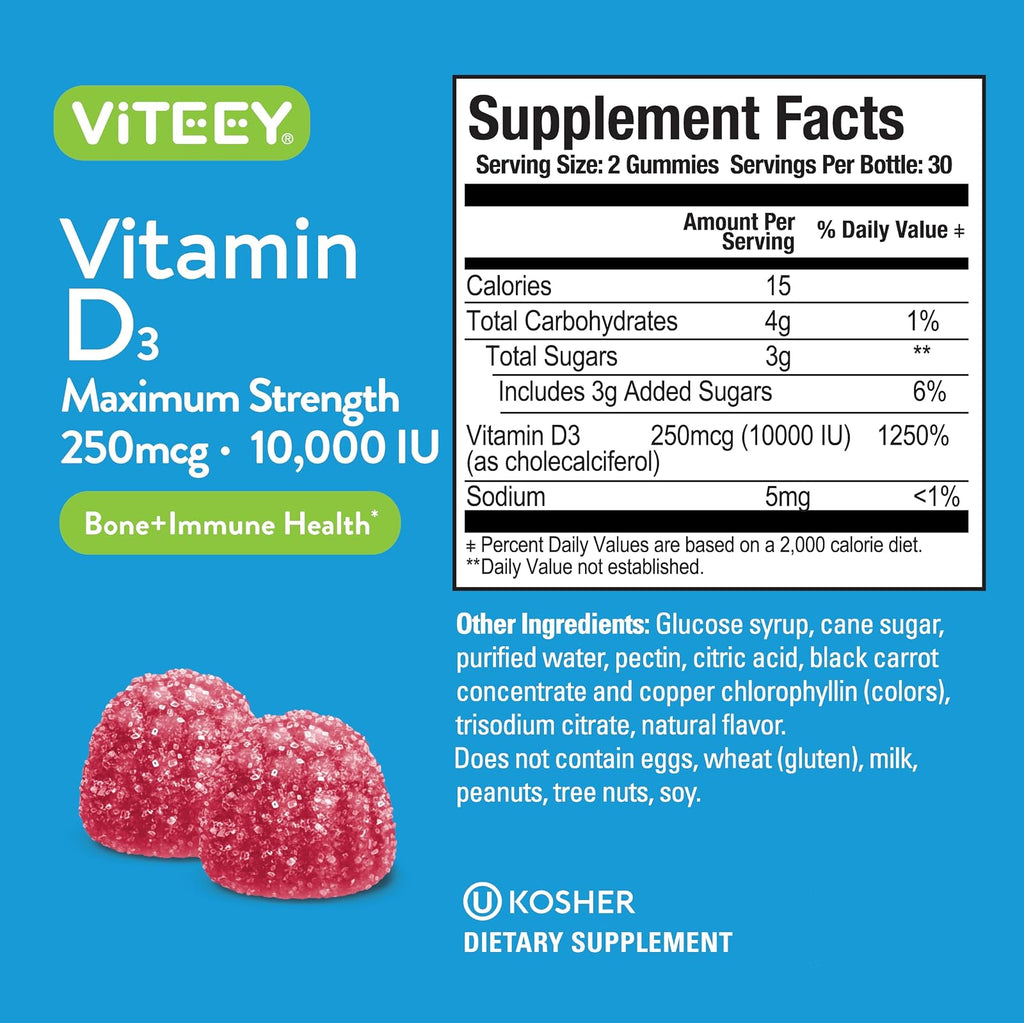 Viteey vitamin D3 support for bone health
