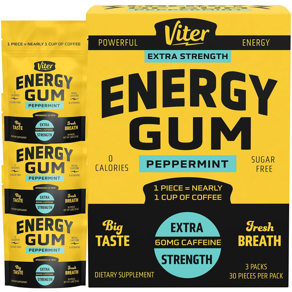 Viter Energy Caffeine Gum peppermint flavour