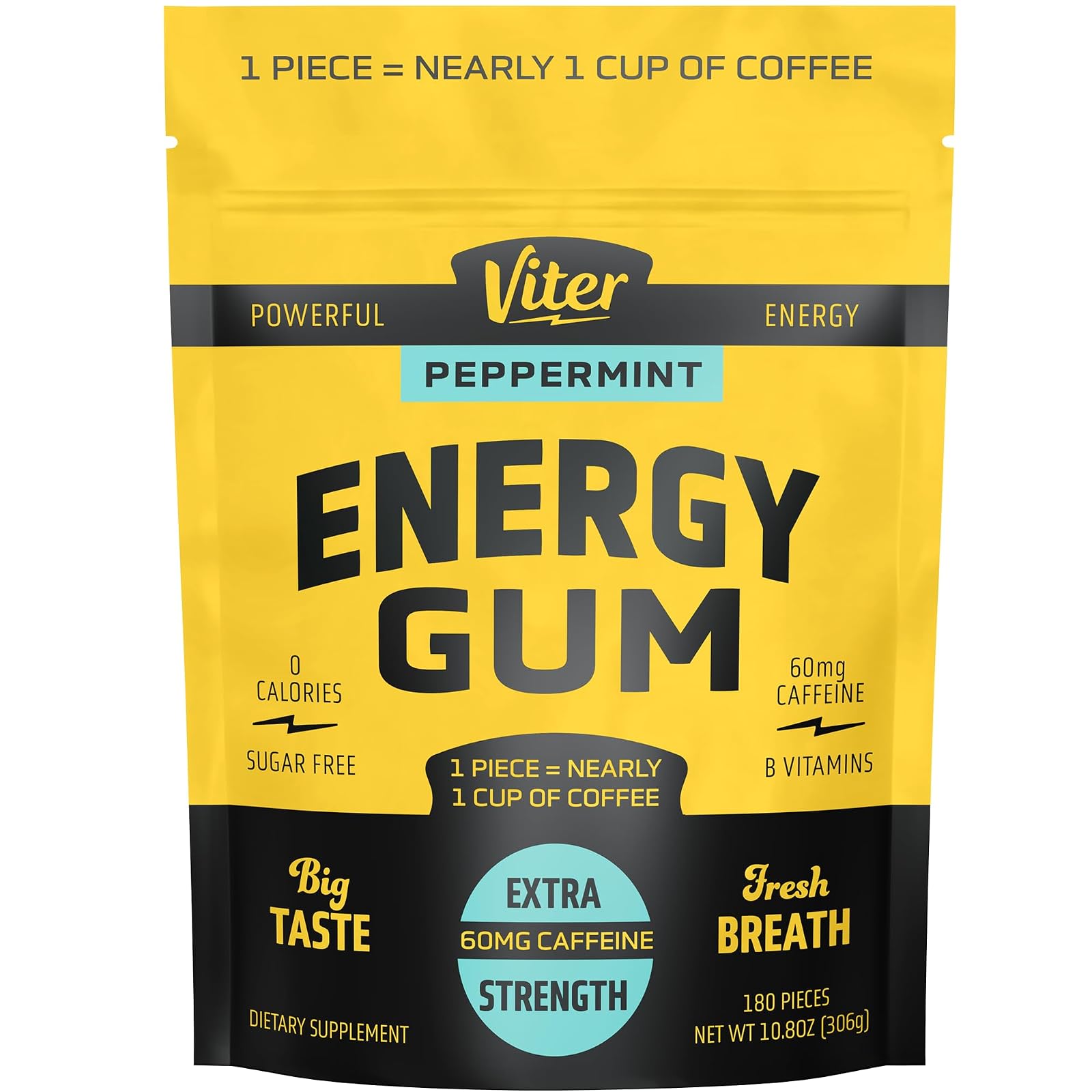 Viter Energy caffeine gum peppermint