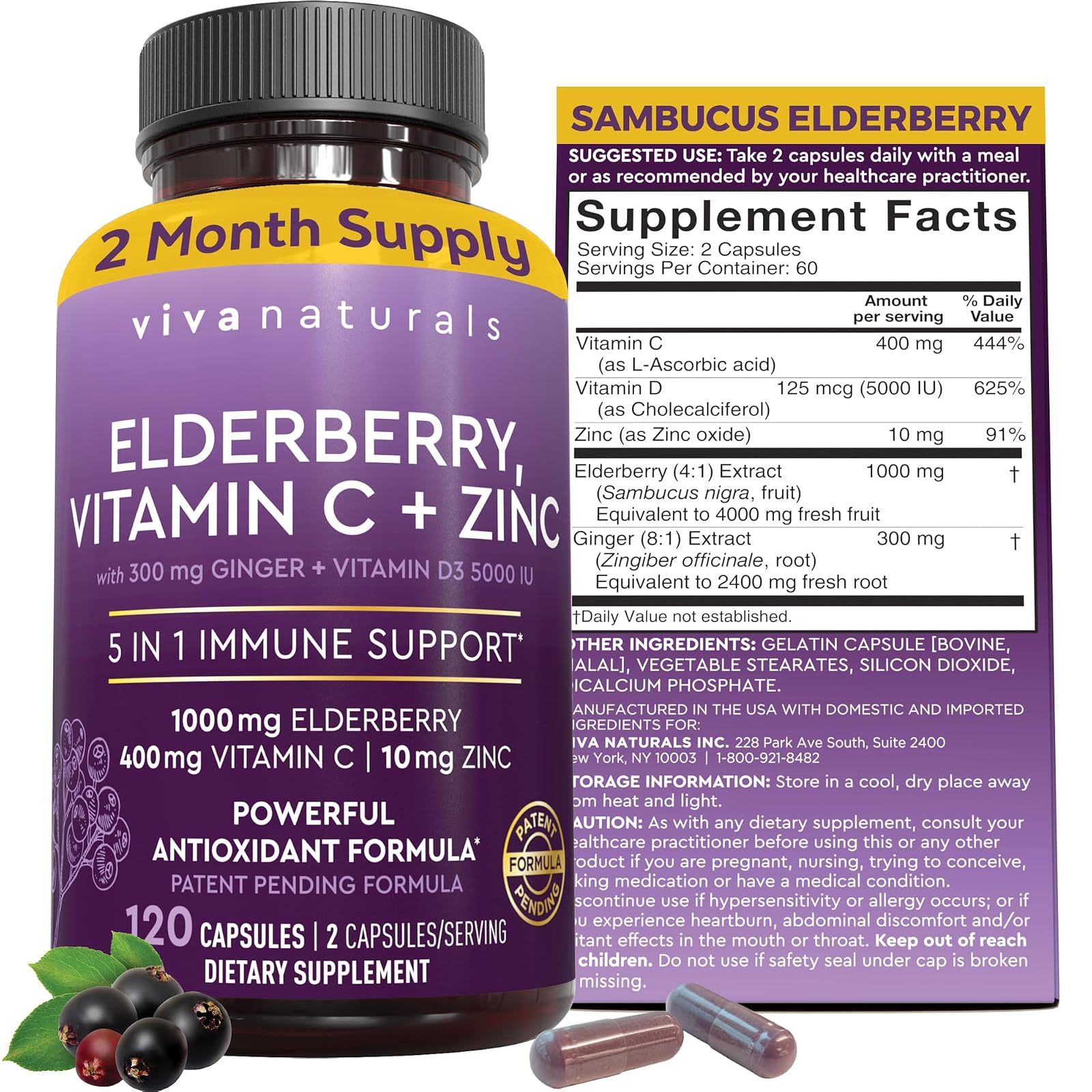 Viva Naturals elderberry immune support