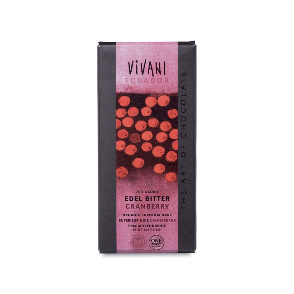 Vivani organic dark chocolate cranberry