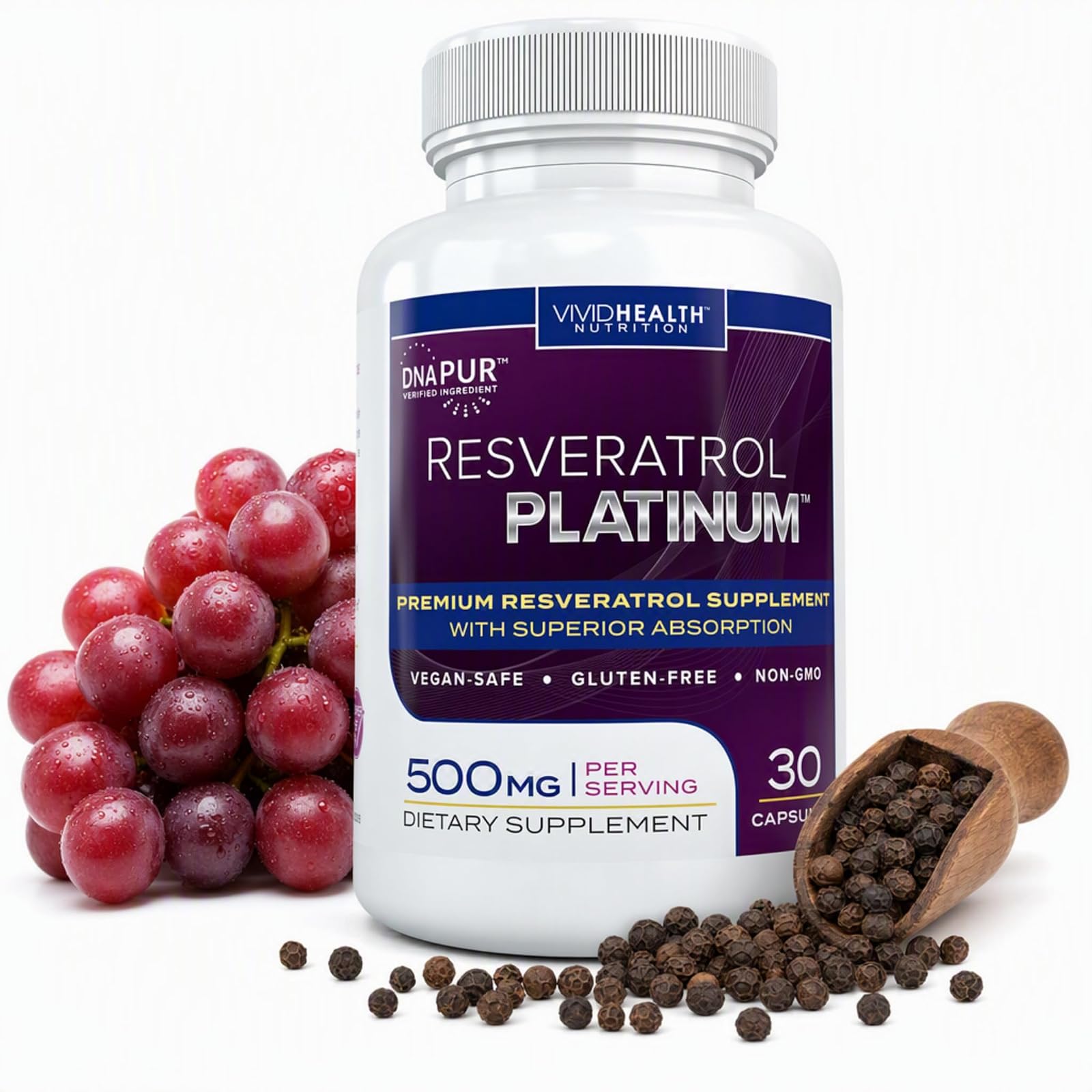 Vivid Health Resveratrol 500 mg capsules