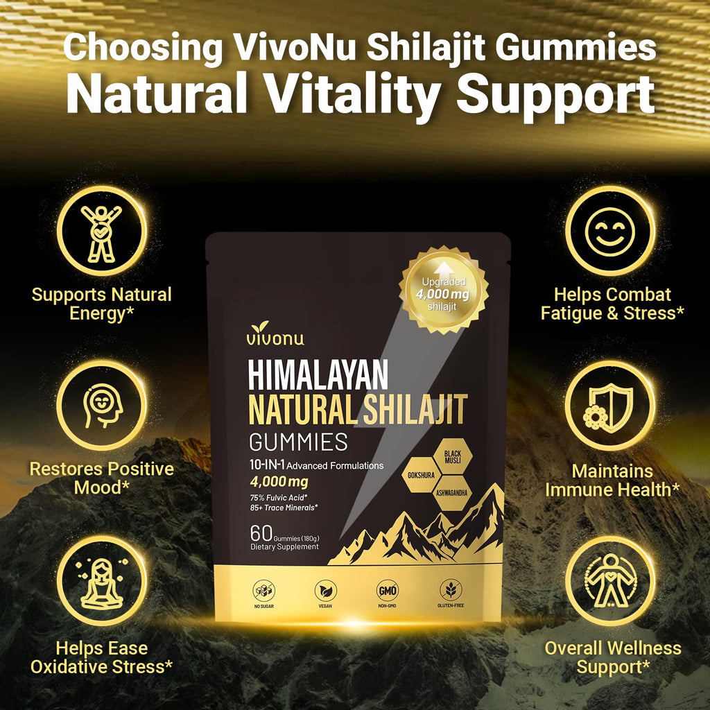 VivoNu energy-boosting shilajit gummies