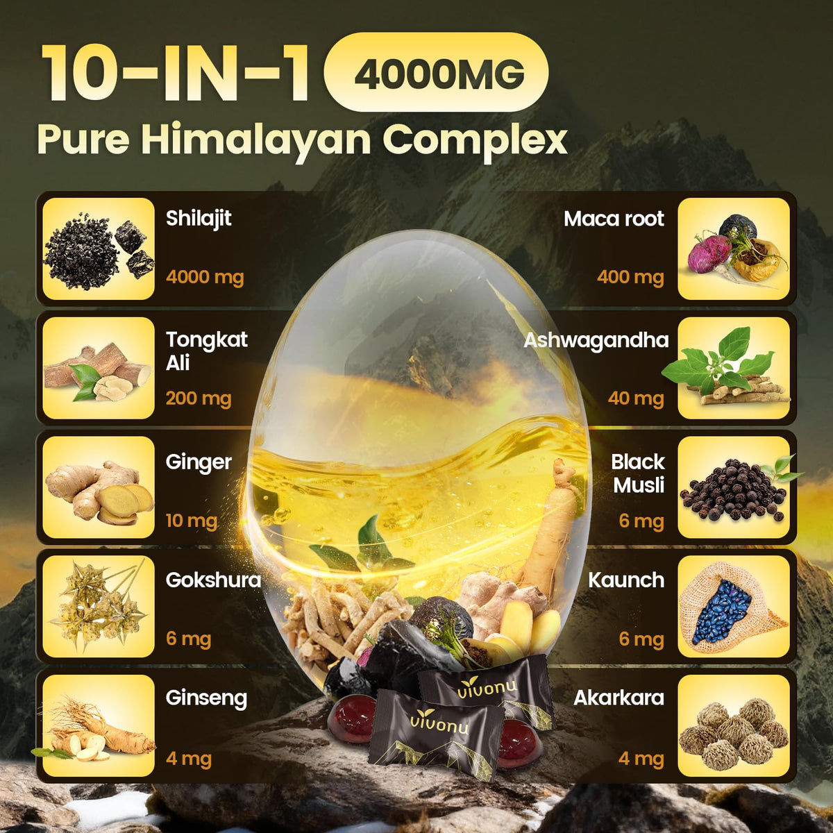 VivoNu Shilajit Gummies immune support