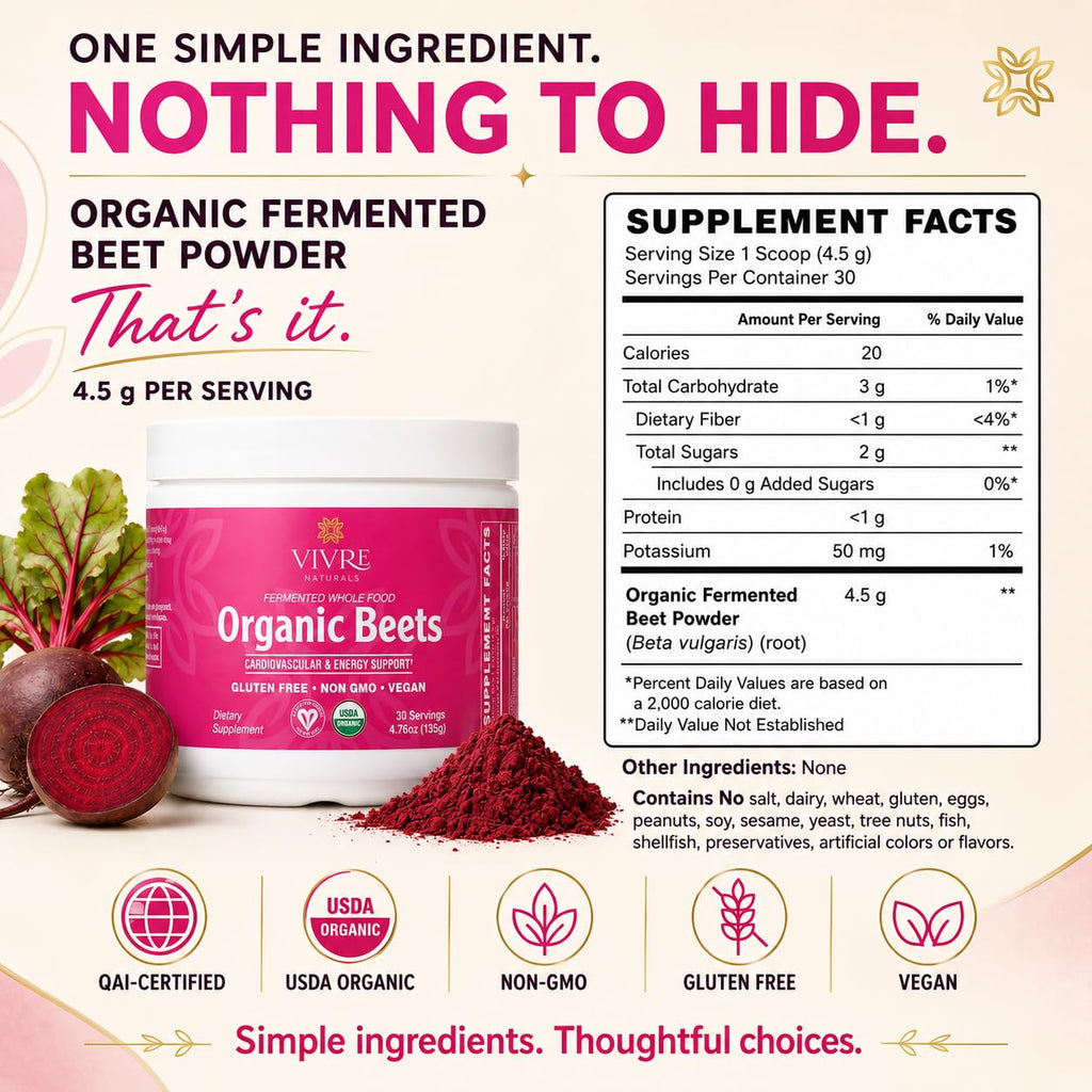 Vivre Naturals beet root nutrition