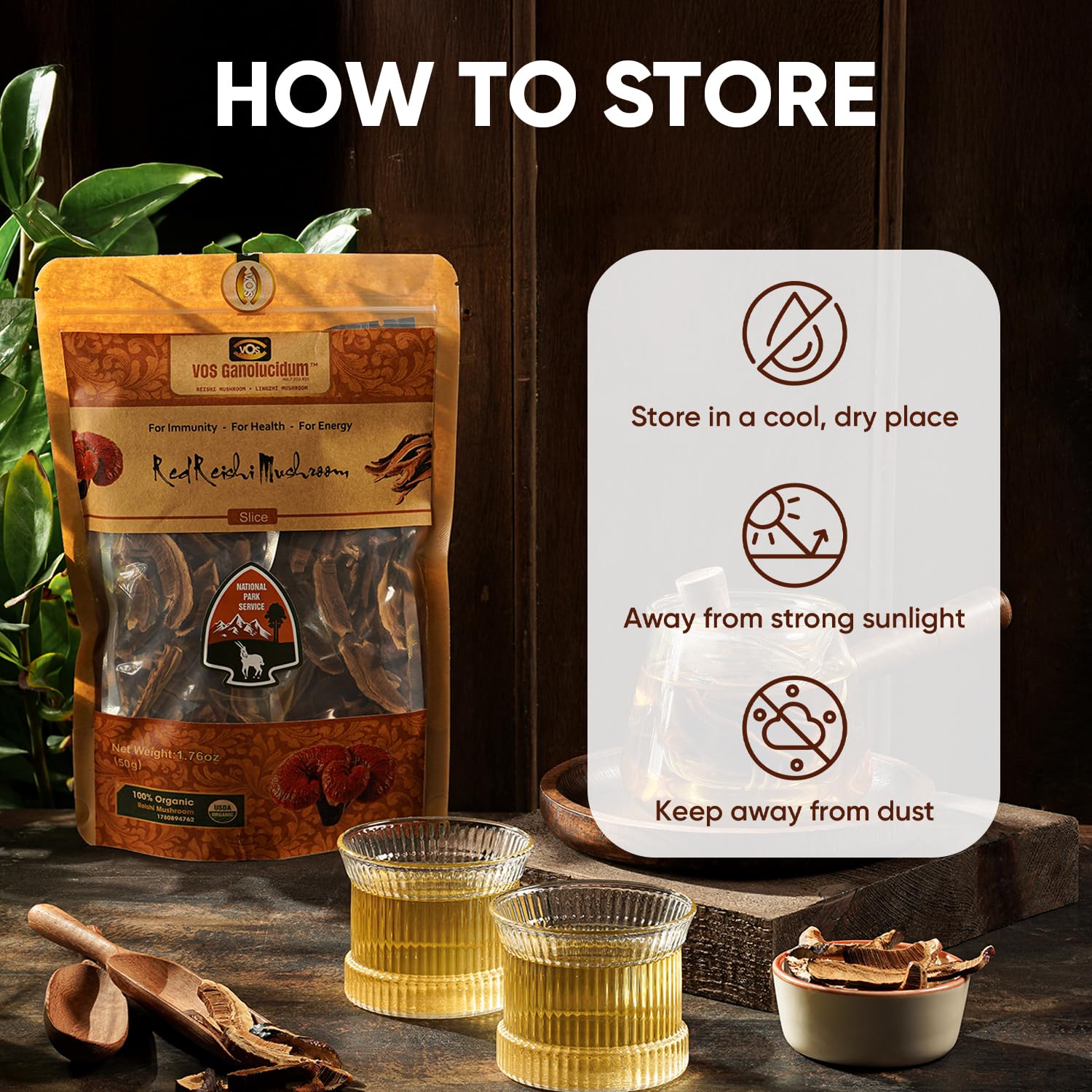 VOS reishi mushroom for relaxation