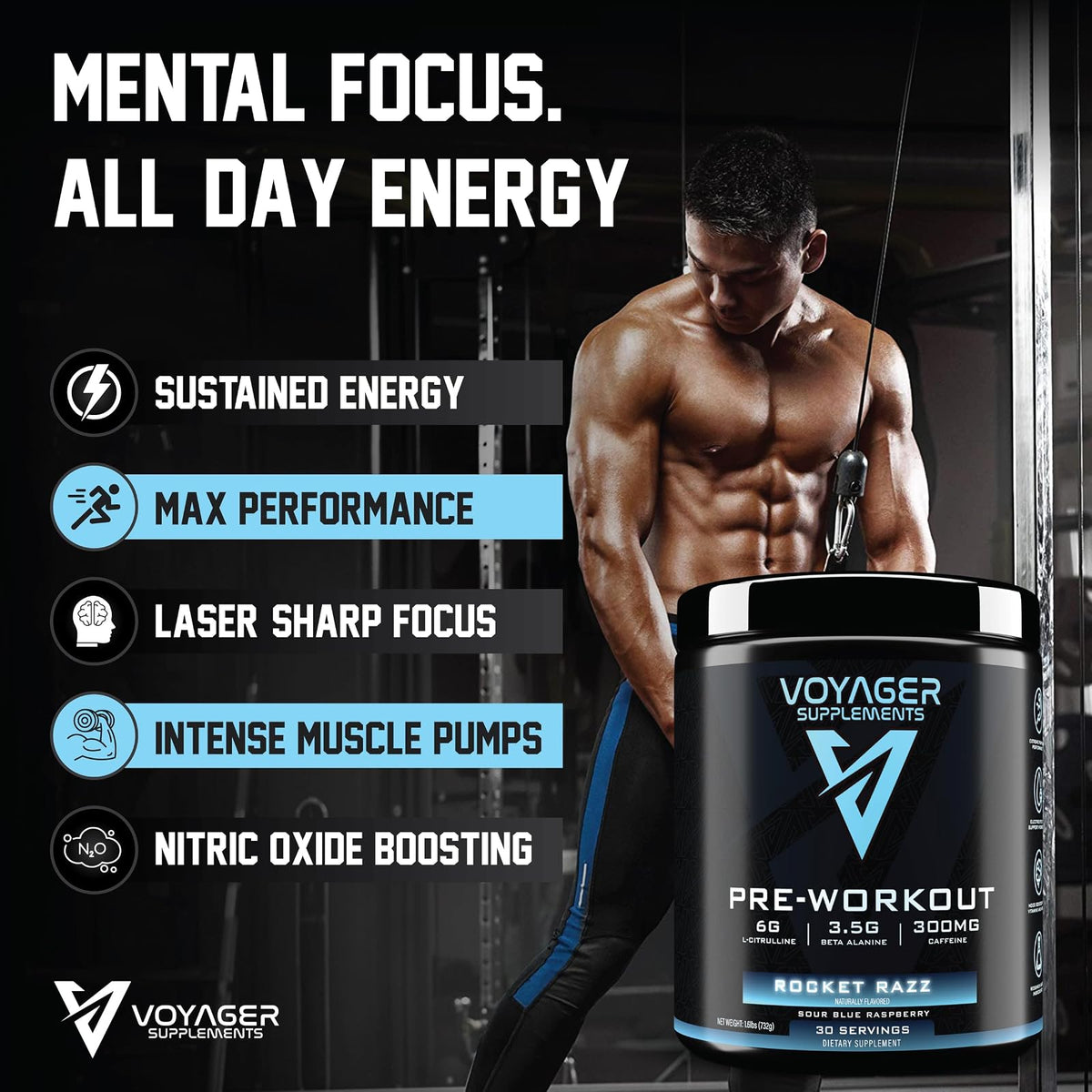 Voyager pre-workout powder for muscle support