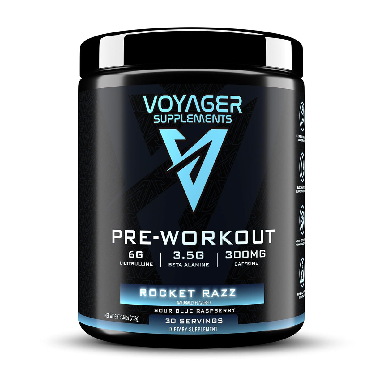 Voyager Pre-Workout Rocket Razz energy boost