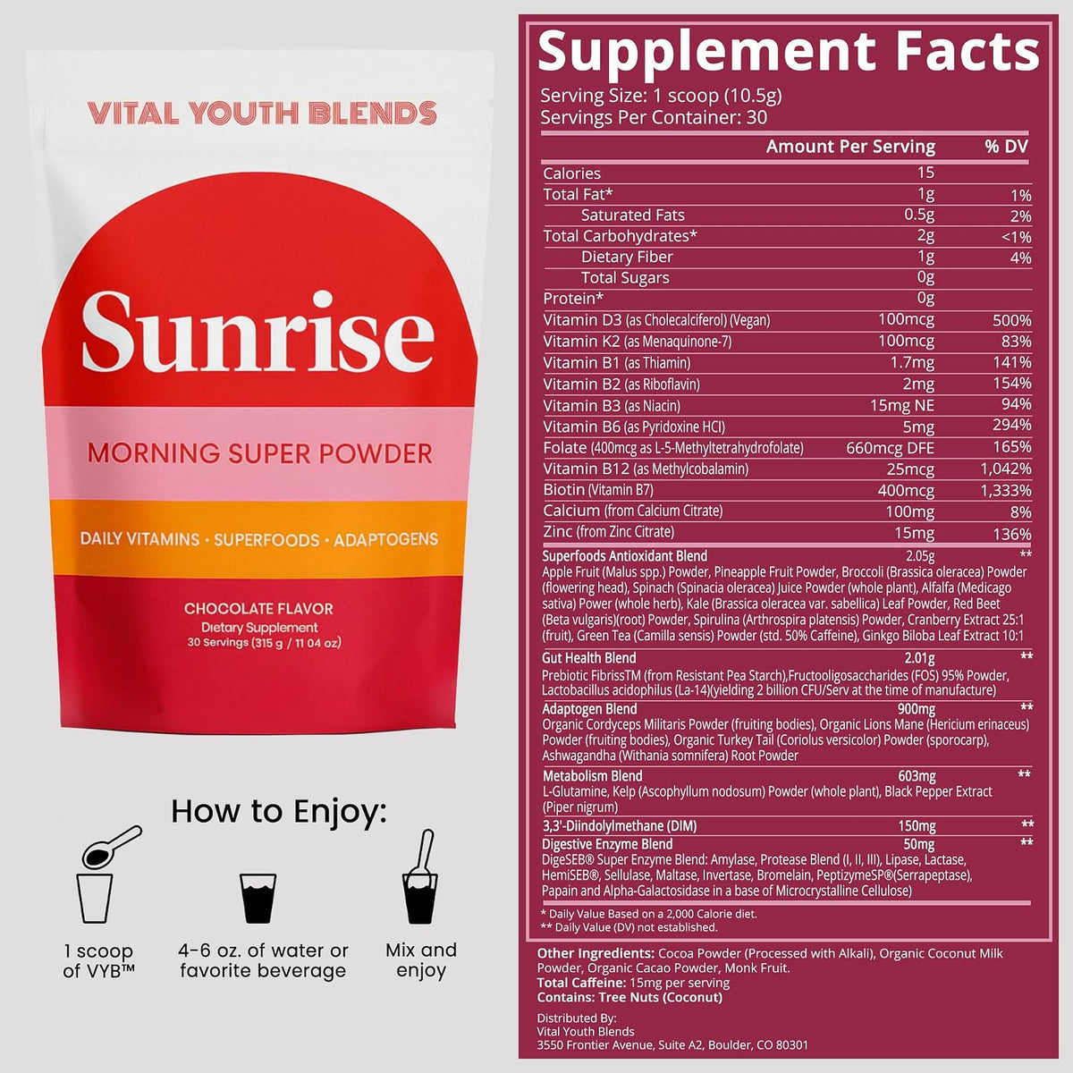 VYB multivitamins for daily energy
