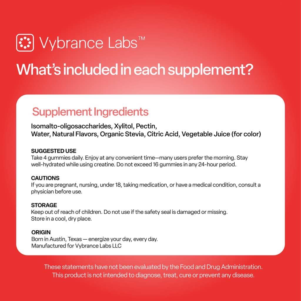 VYBRANCE LABS 5g creatine per gummy