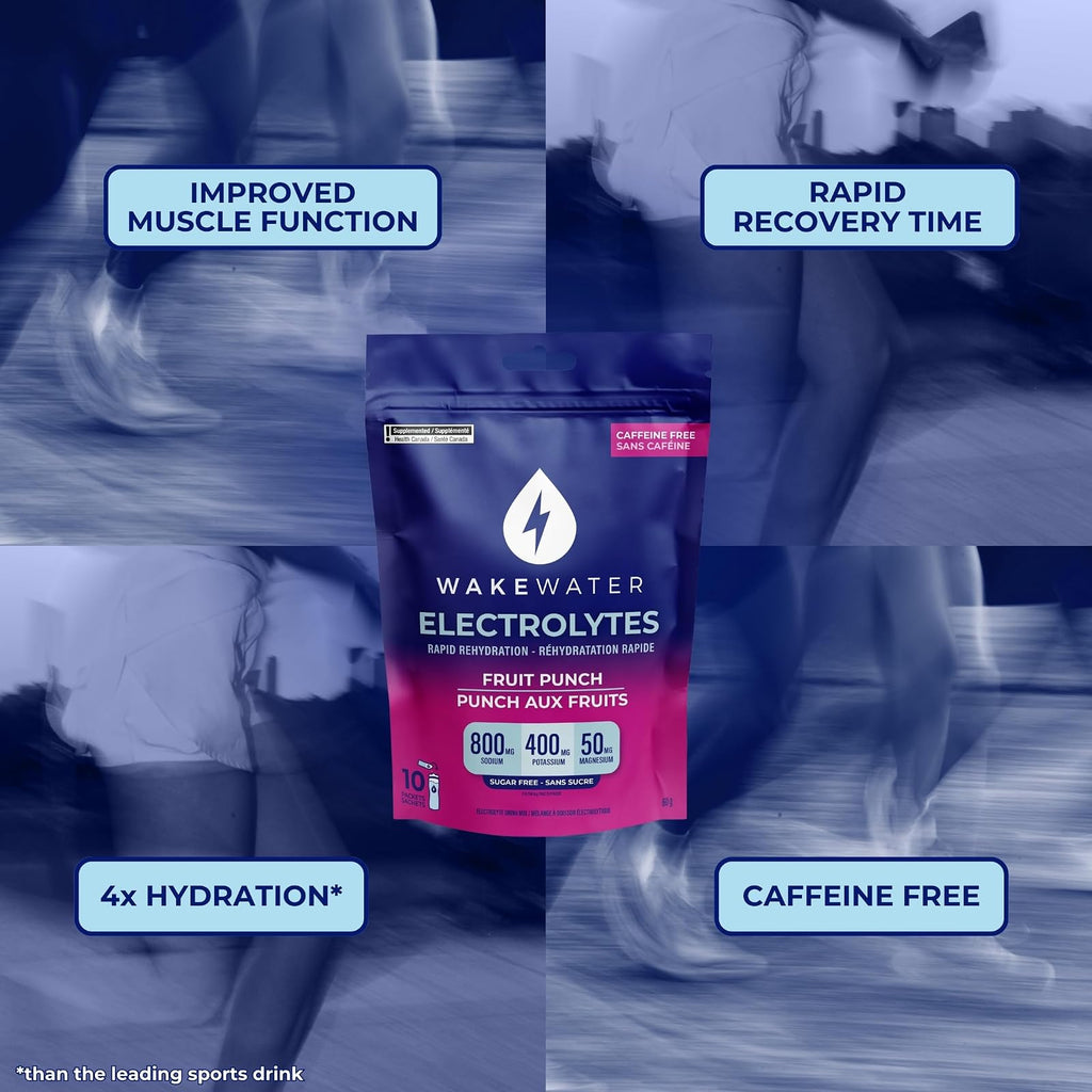 Wake Water electrolyte packets for sports