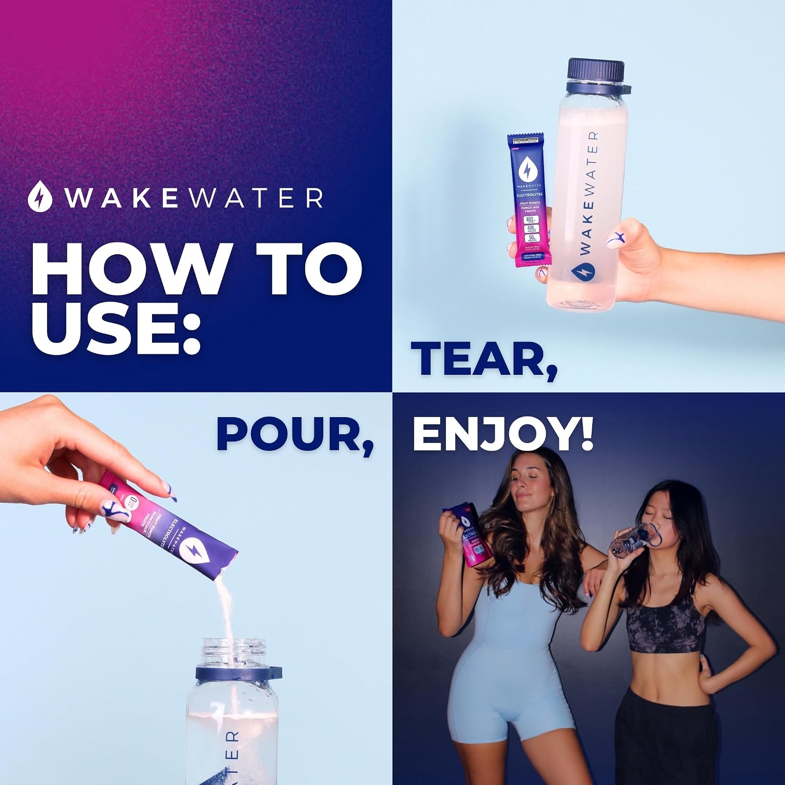 Wake Water hydration packets for workouts