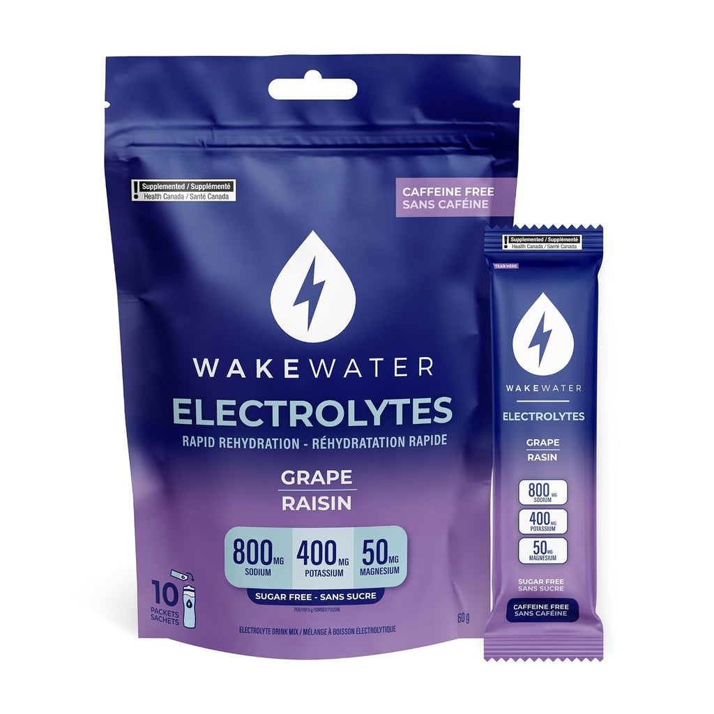 WakeWater grape electrolyte packets