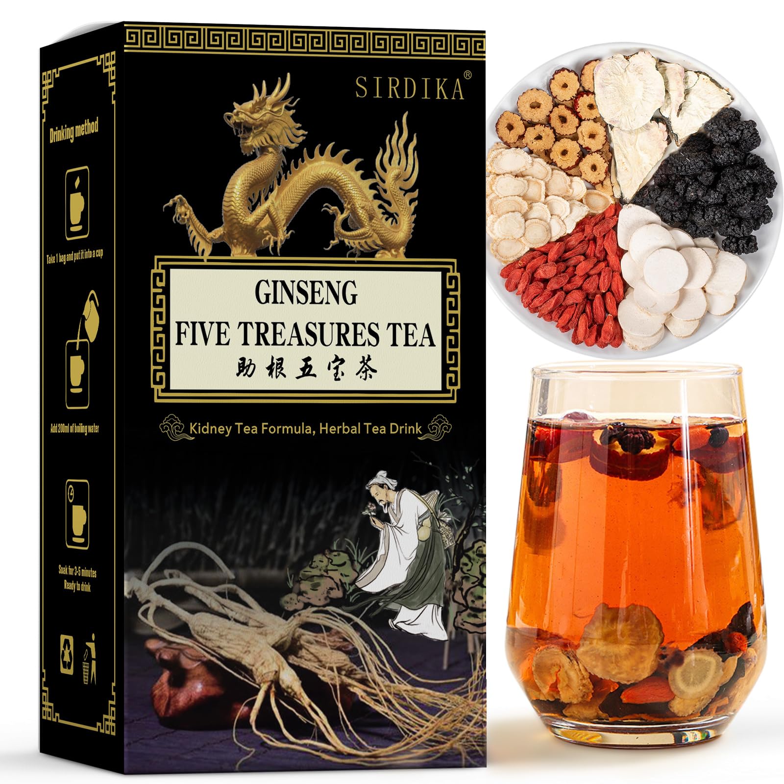 Wanciment Ginseng Five Treasure Tea bags