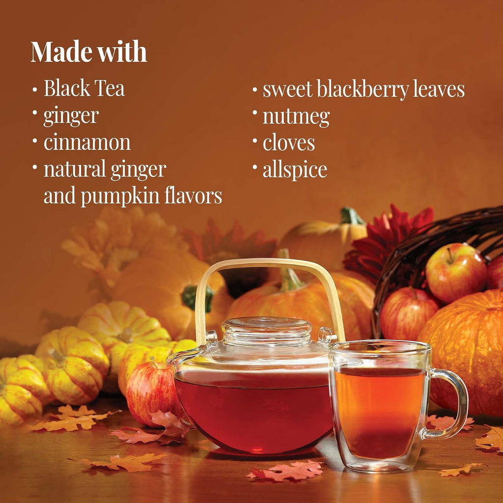Warm autumn pumpkin spice tea