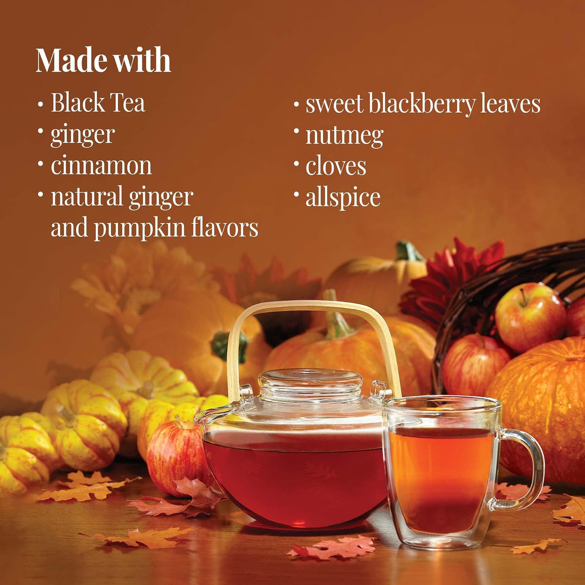 Warm autumn pumpkin spice tea