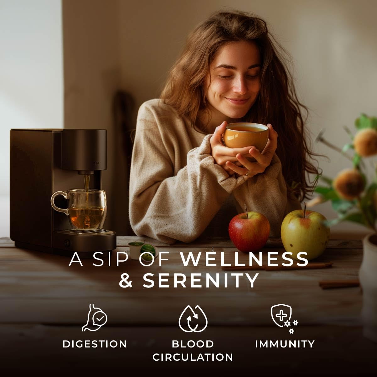 Warm cinnamon apple tea experience
