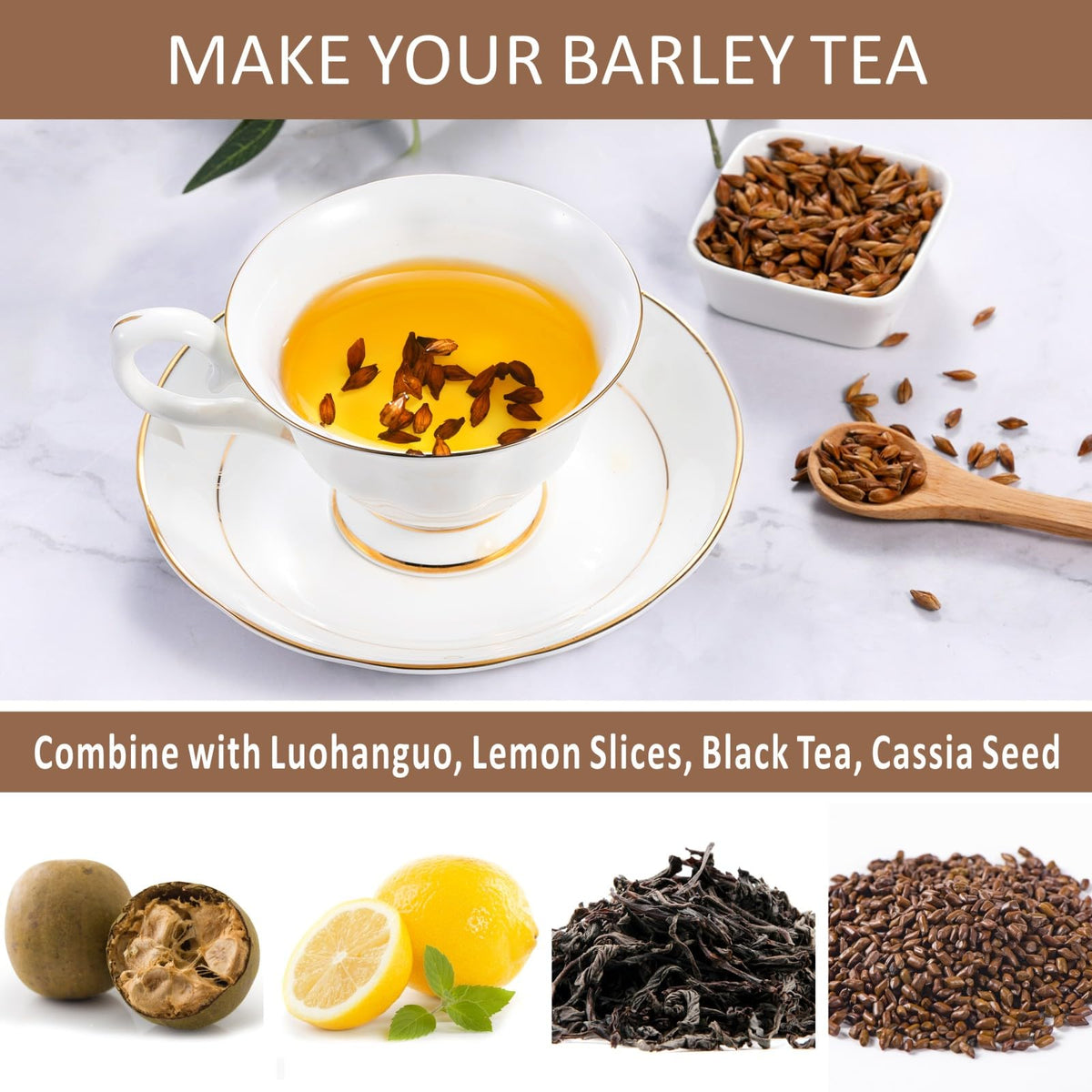 Warm roasted barley tea beverage