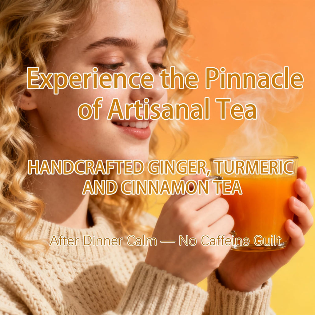 Warm turmeric ginger cinnamon tea for relaxation