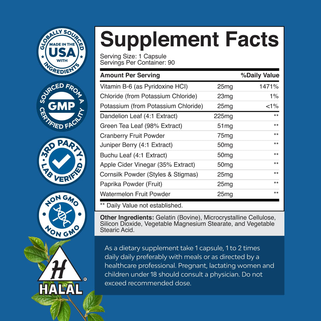 water retention support with herbs