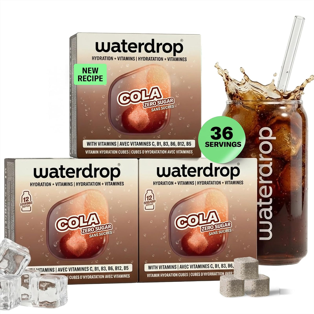 Waterdrop hydration cubes cola flavour