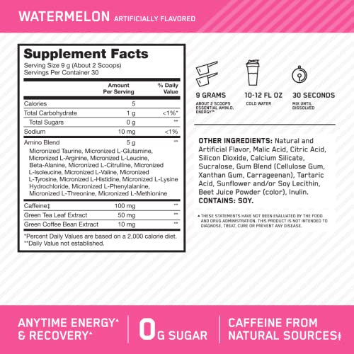 Watermelon amino energy powder for workouts