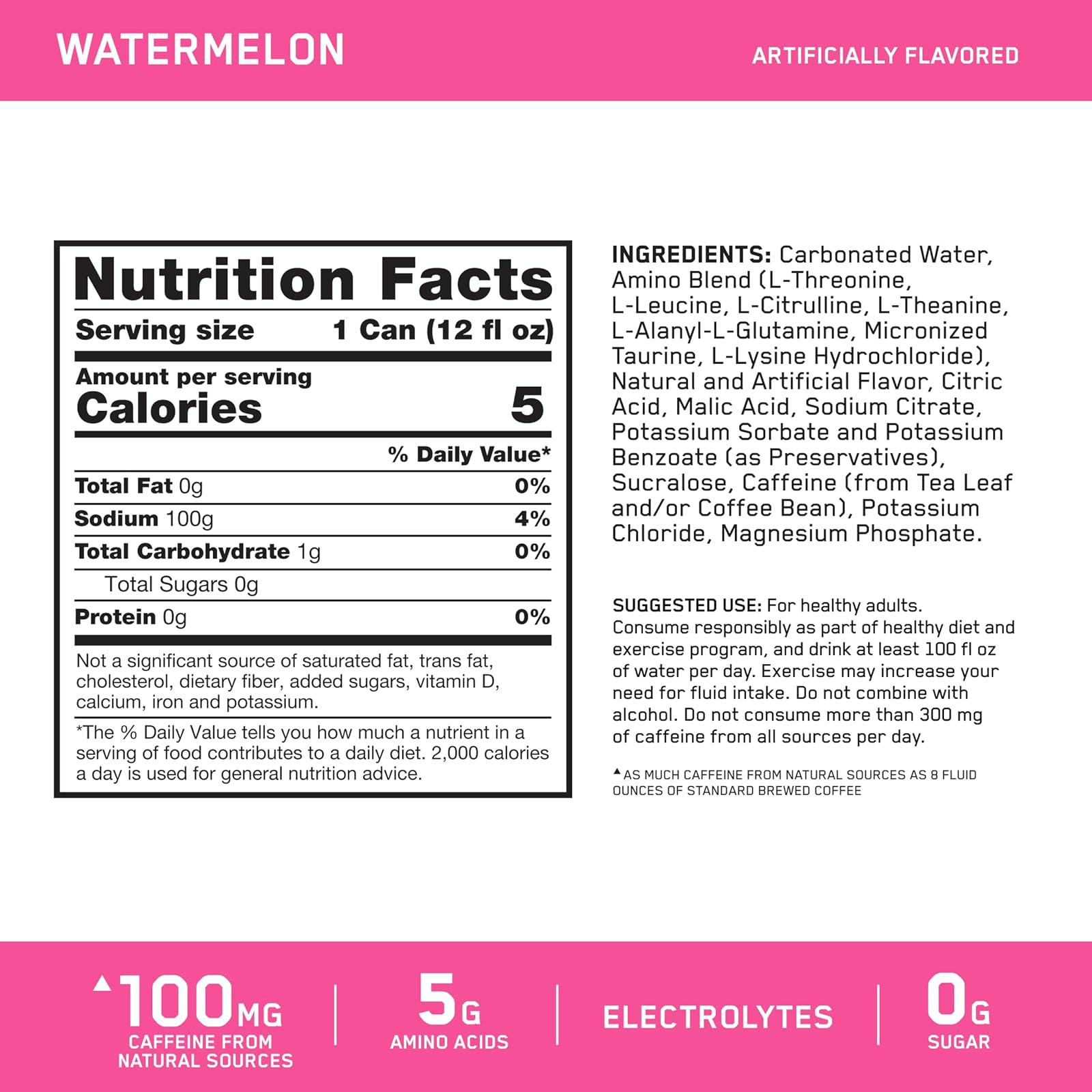 Watermelon flavour hydration drink