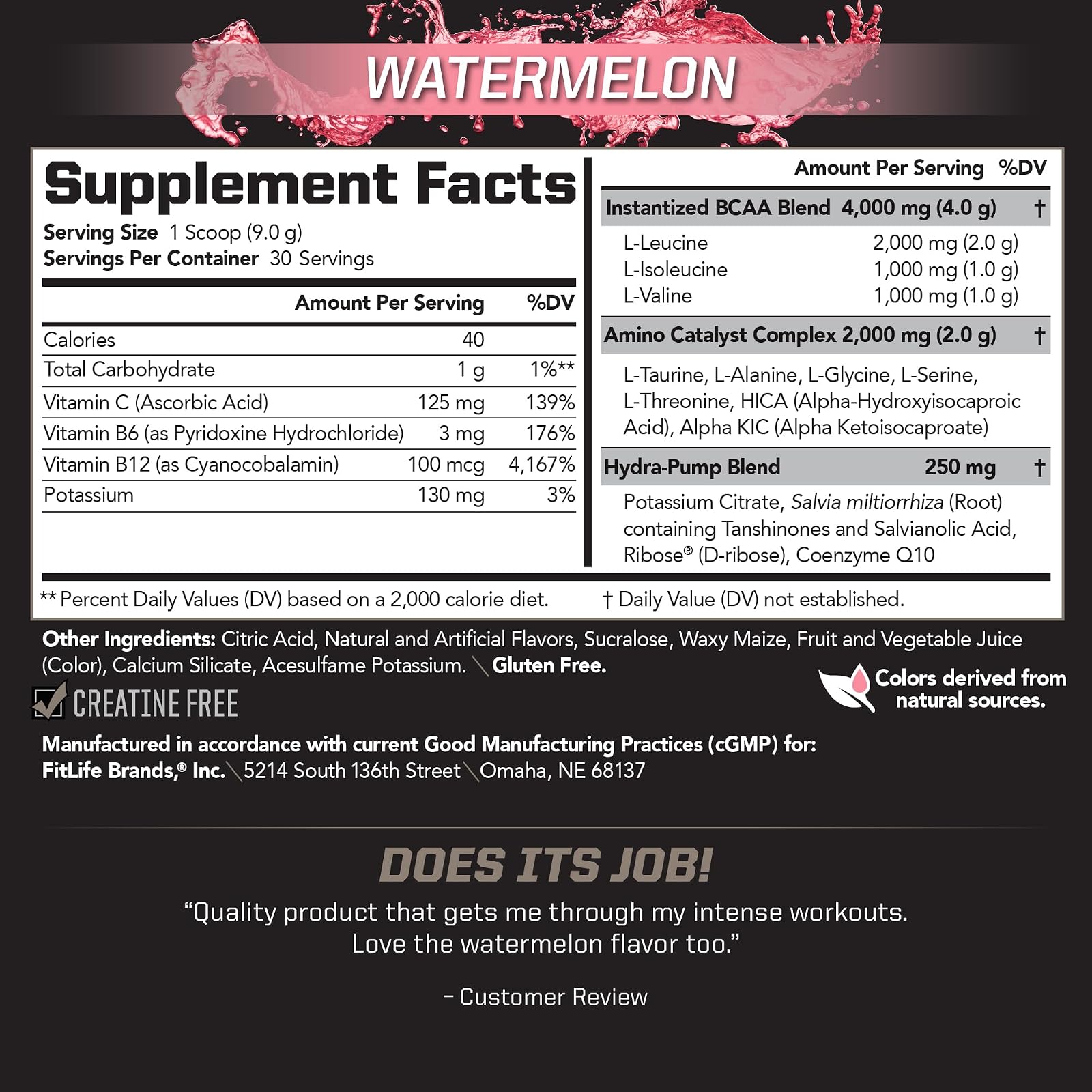watermelon flavoured amino acids supplement
