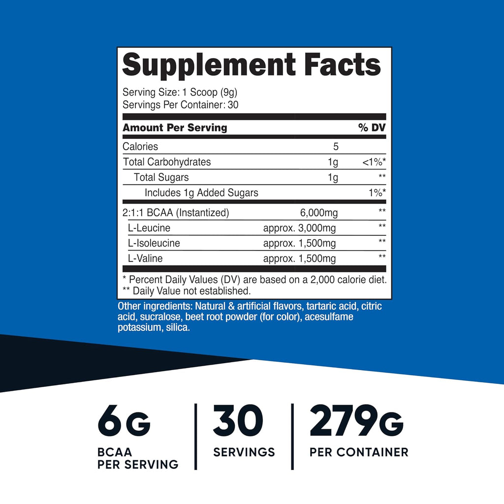 Watermelon flavoured BCAA powder supplement