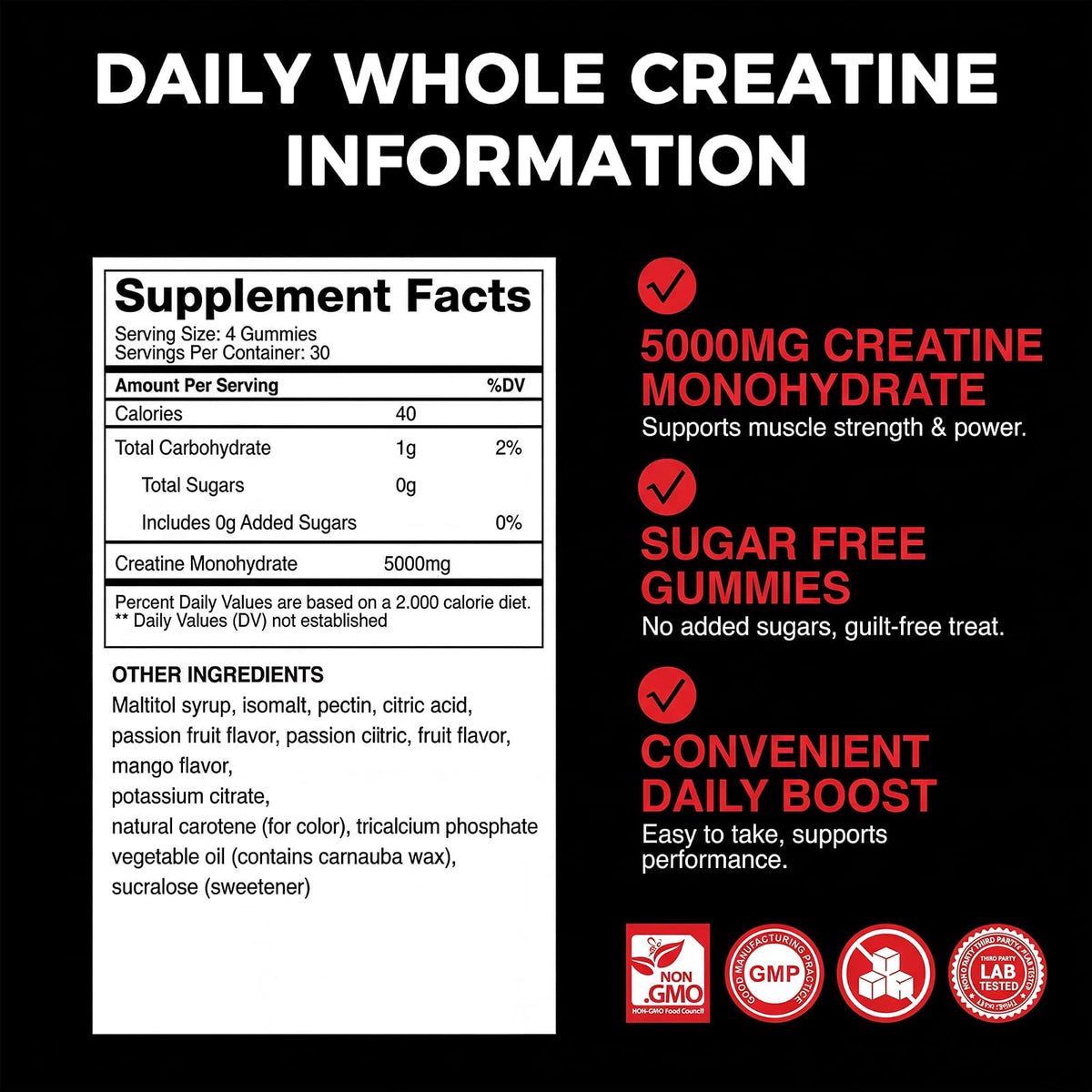 Watermelon flavoured creatine chews