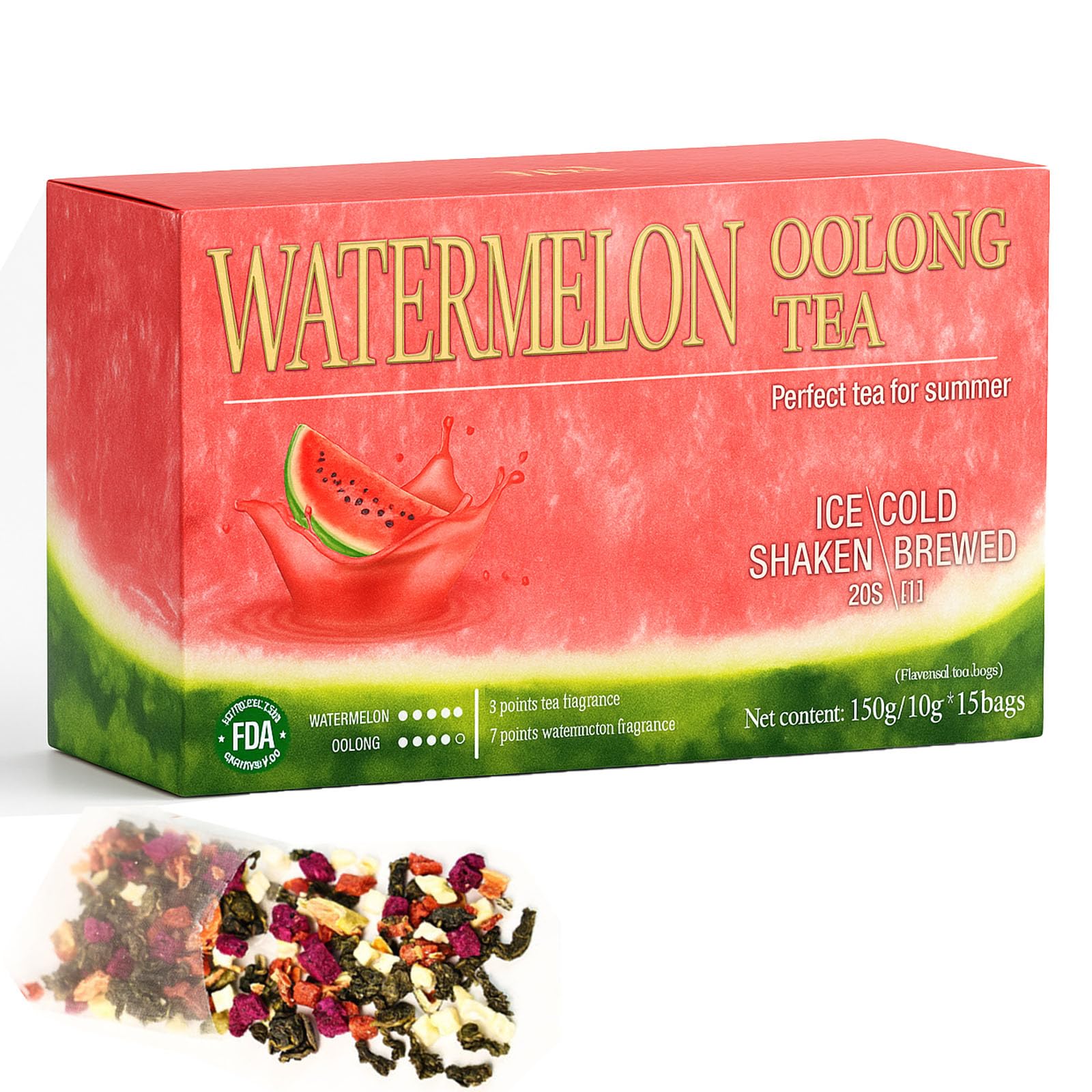 Watermelon Oolong Tea with dragon fruit