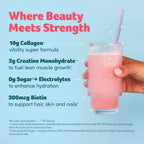 Watermelon strawberry collagen peptides drink