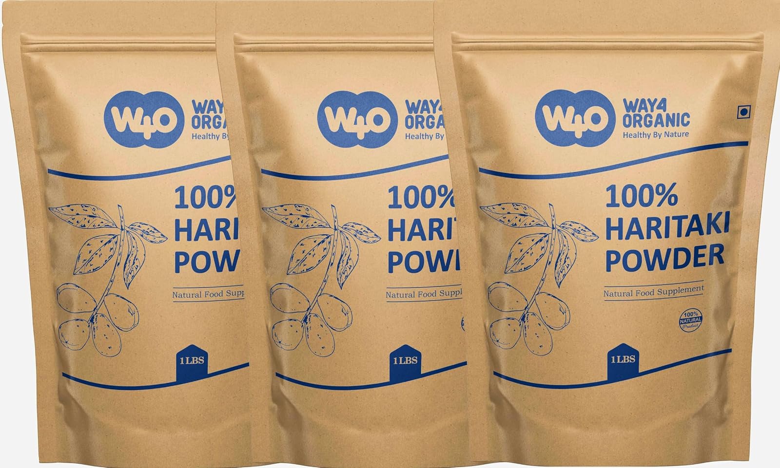 Way4Organic Haritaki Powder bulk size