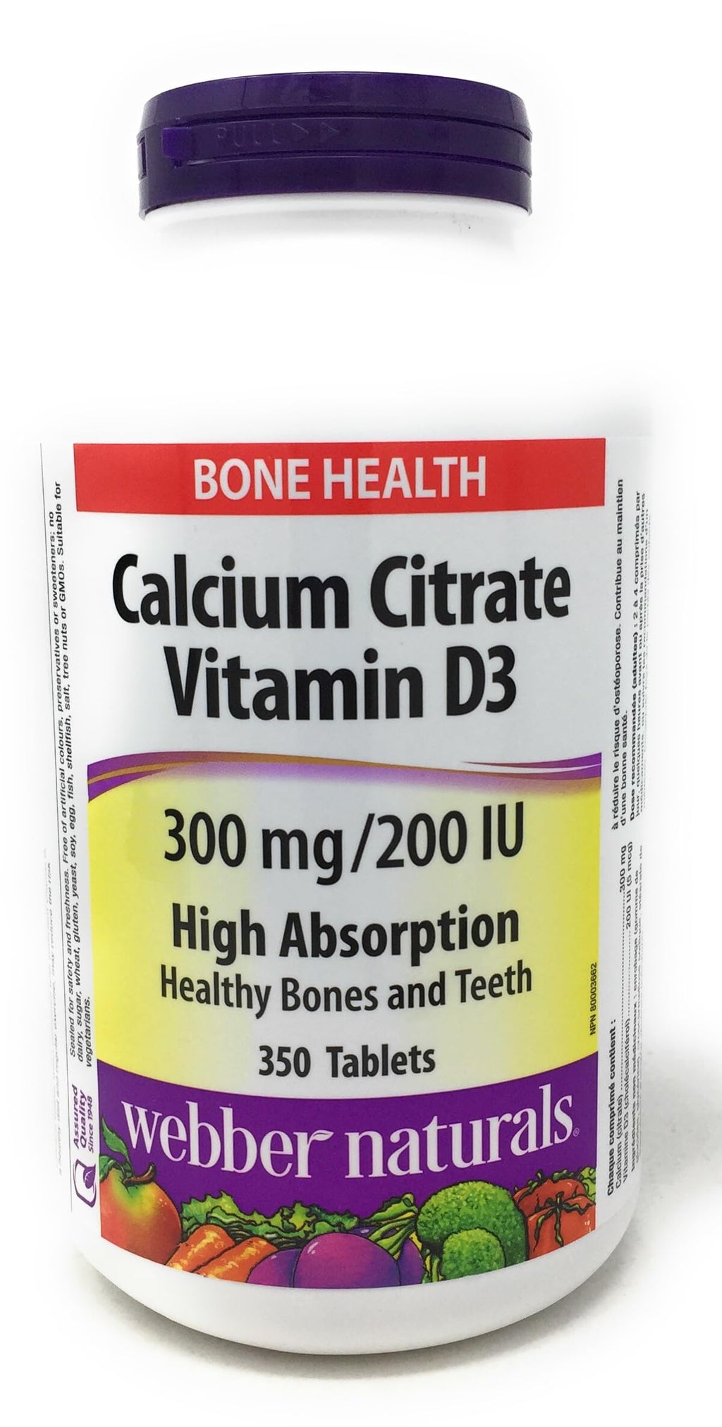Webber calcium citrate tablets for bones