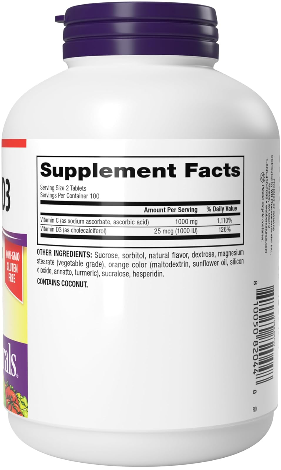 Webber Naturals vitamin C chewable tablets
